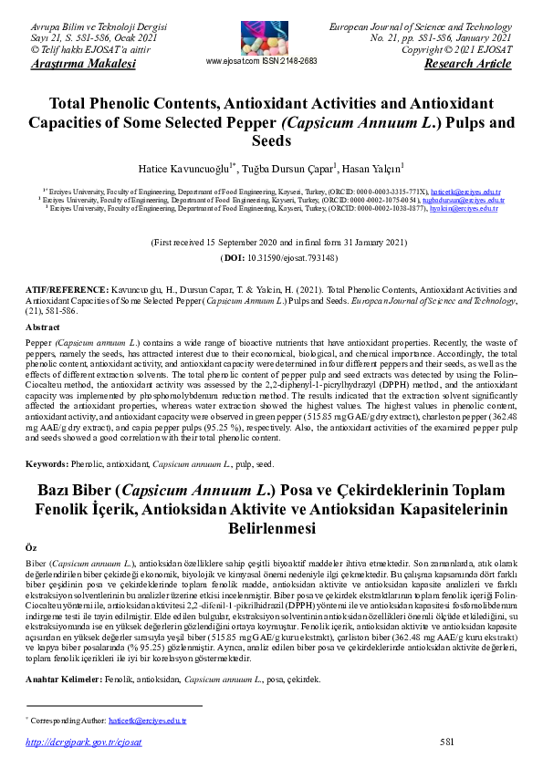 (PDF) Total Phenolic Contents, Antioxidant Activities and Antioxidant Capacities of Some ...