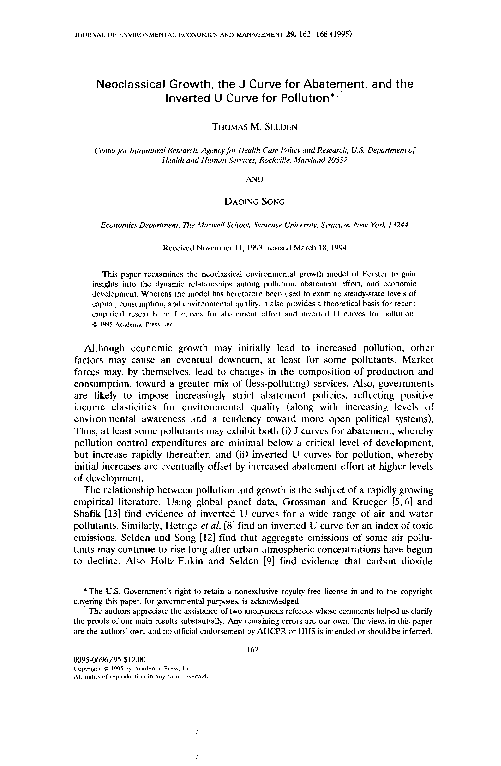 (PDF) Neoclassical Growth, the J Curve for Abatement, and the Inverted ...