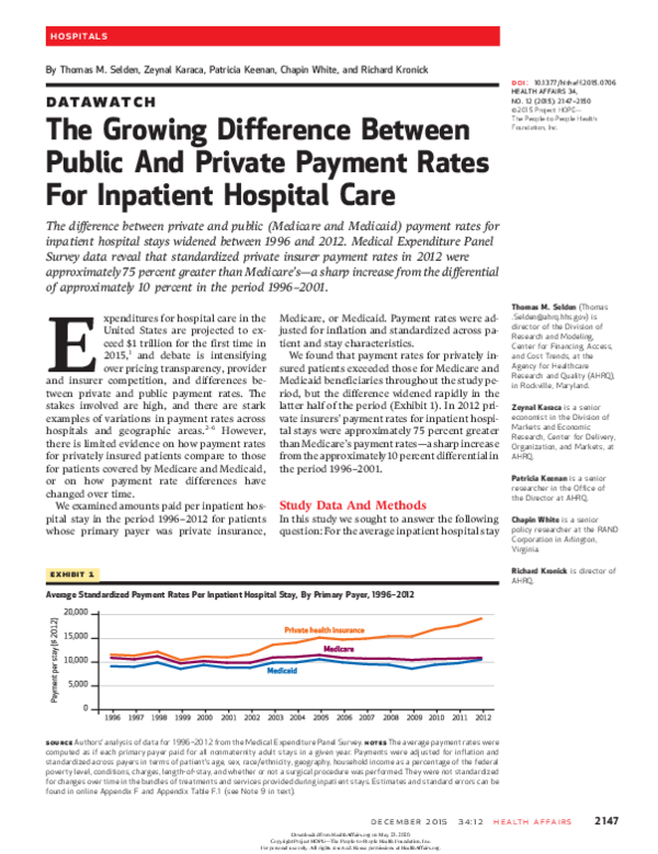 (PDF) The Growing Difference Between Public And Private Payment Rates ...