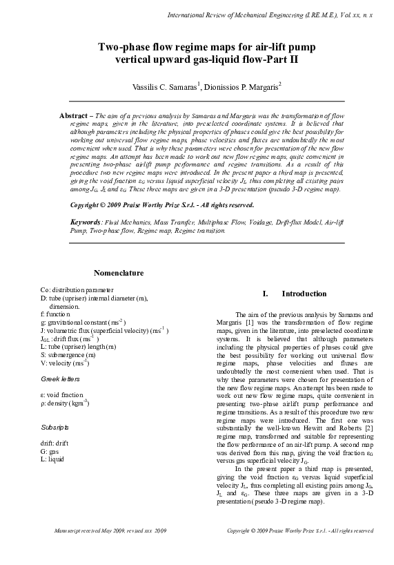 (PDF) Two-phase flow regime maps for air-lift pump vertical upward gas-liquid flow-Part II ...
