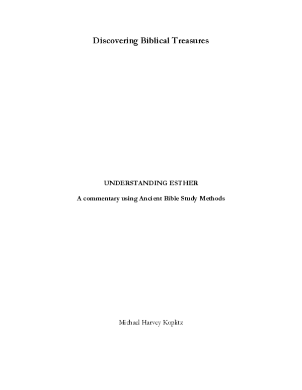 (PDF) Understanding Esther