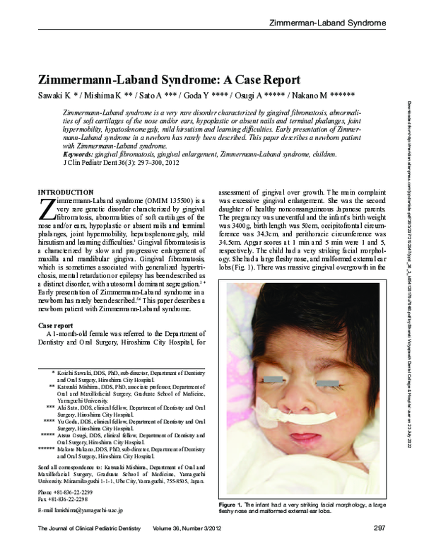 (PDF) Zimmermann-Laband Syndrome