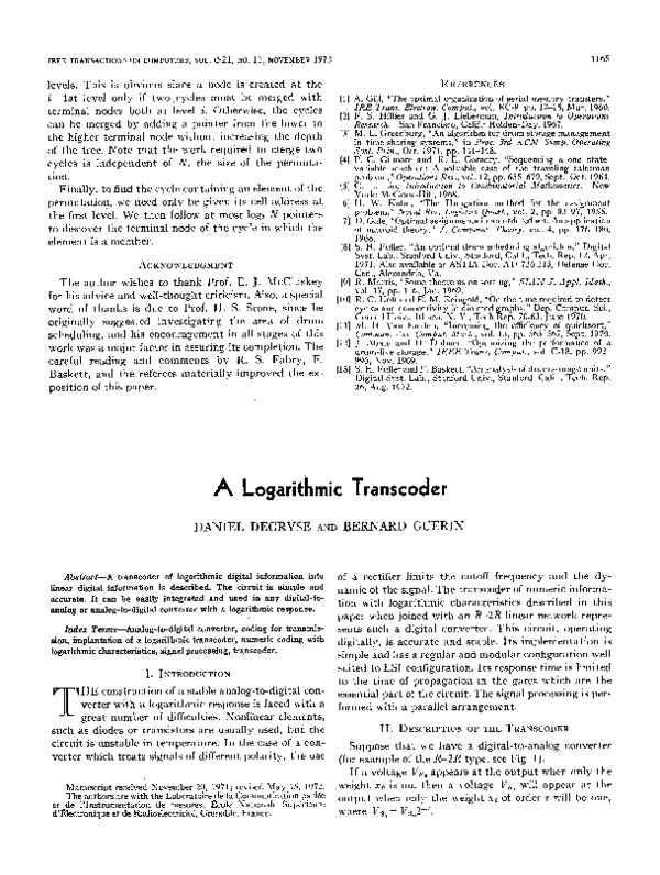 (PDF) A Logarithmic Transcoder