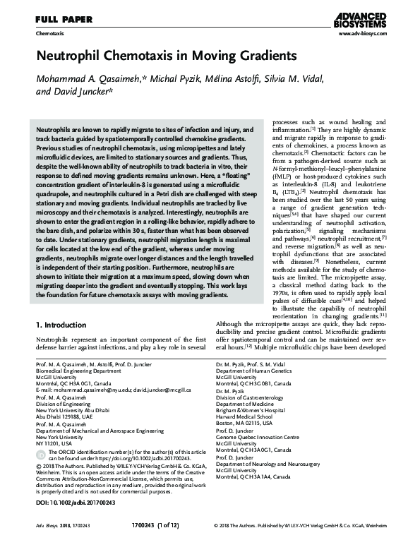 (PDF) Neutrophil Chemotaxis in Moving Gradients