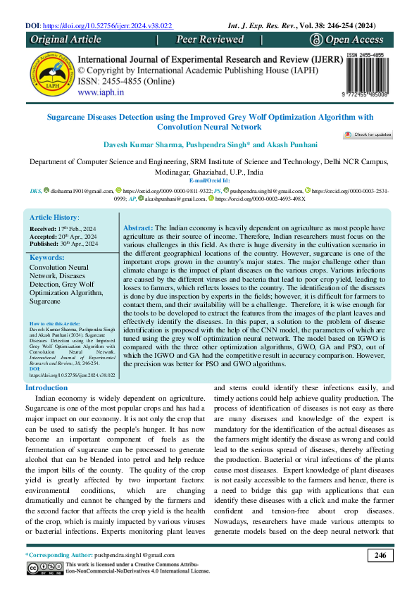 Pdf Sugarcane Disease Detection Via Igwo Cnn Model