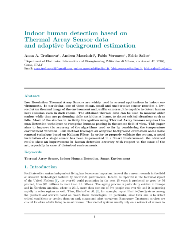 Pdf Indoor Human Detection Based On Thermal Array Sensor Data And
