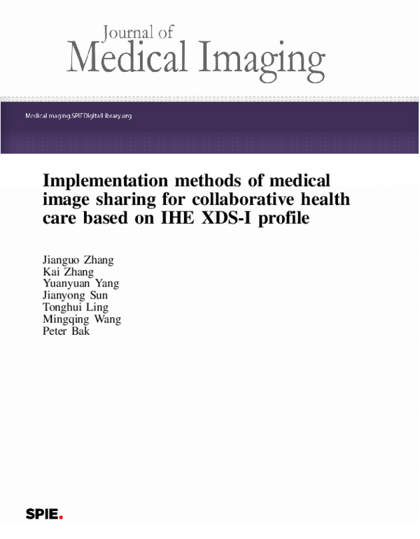 (PDF) Implementation methods of medical image sharing for collaborative health care based on IHE ...