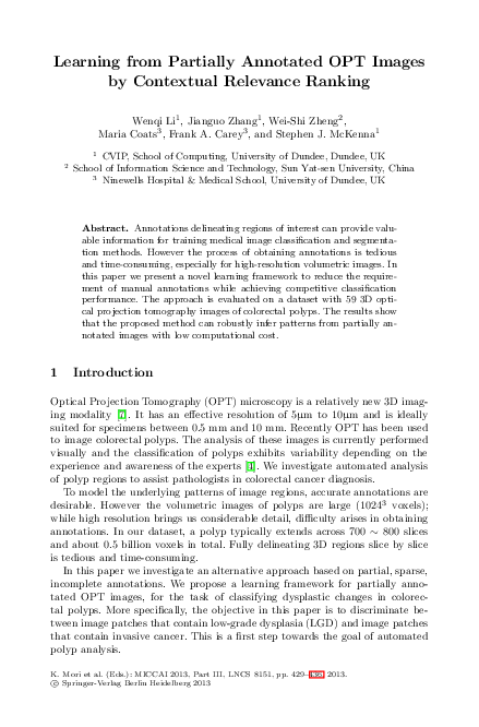 (PDF) Learning from partially annotated OPT images by contextual relevance ranking | Jianguo ...