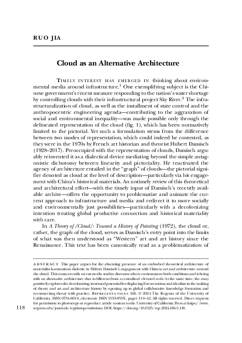 (PDF) Cloud as an Alternative Architecture