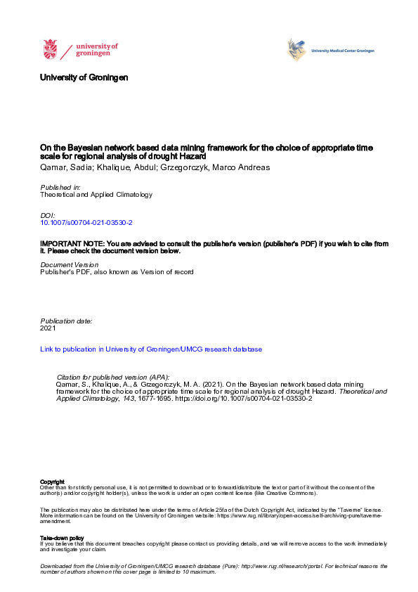 (PDF) On the Bayesian network based data mining framework for the choice of appropriate time ...