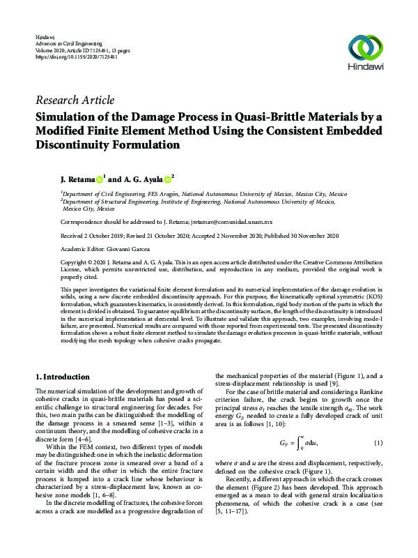 (PDF) Simulation of the Damage Process in Quasi-Brittle Materials by a Modified Finite Element ...