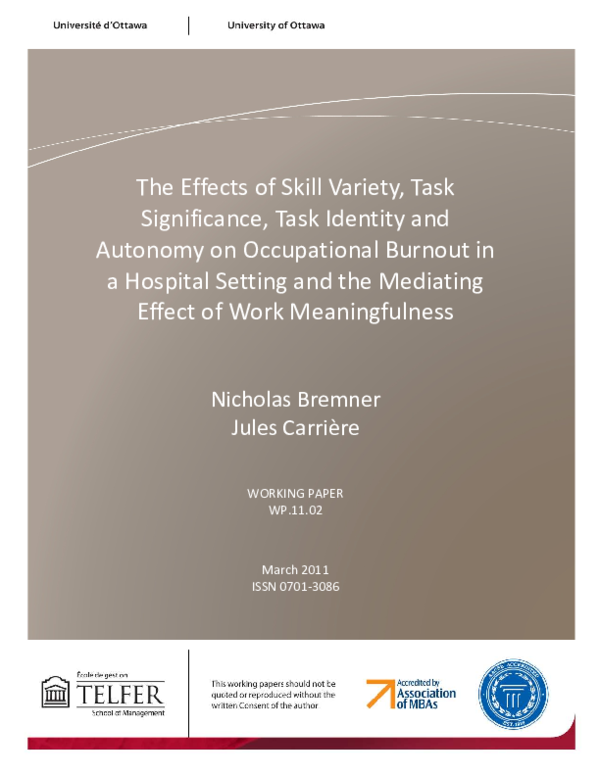 (PDF) The Effects of Skill Variety, Task Significance, Task Identity ...