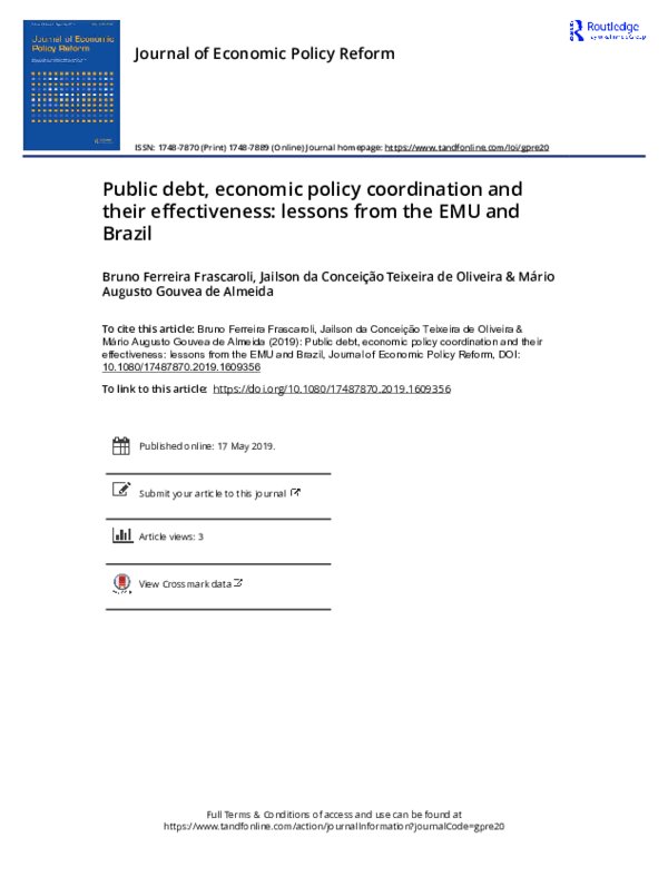 (PDF) Public debt, economic policy coordination and their effectiveness ...