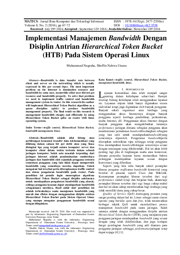 (PDF) Implementasi Manajemen Bandwidth Dengan Disiplin Antrian ...