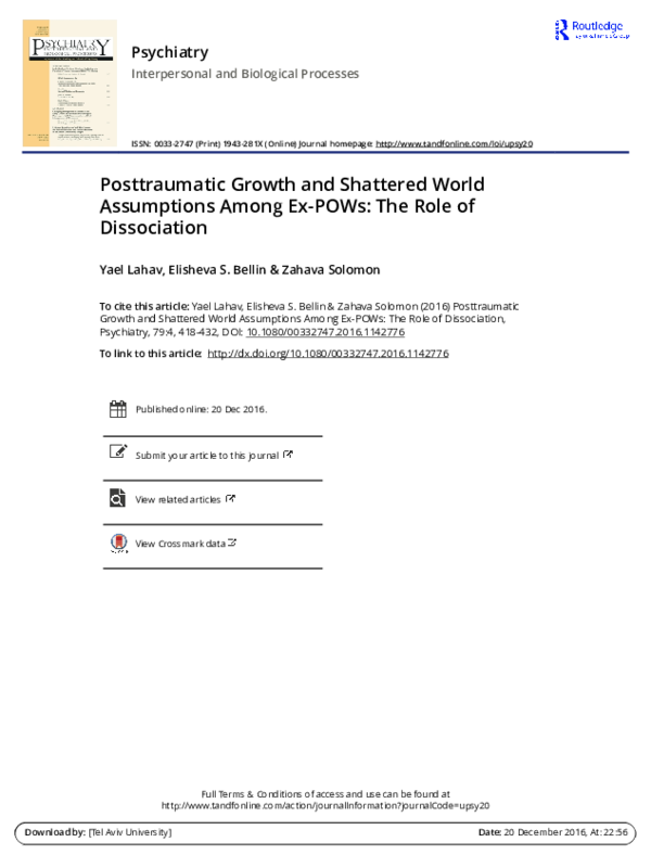 (PDF) Posttraumatic Growth and Shattered World Assumptions Among Ex ...
