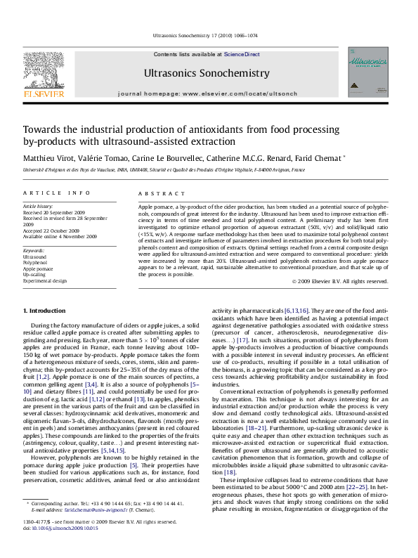 (PDF) Towards the industrial production of antioxidants from food ...