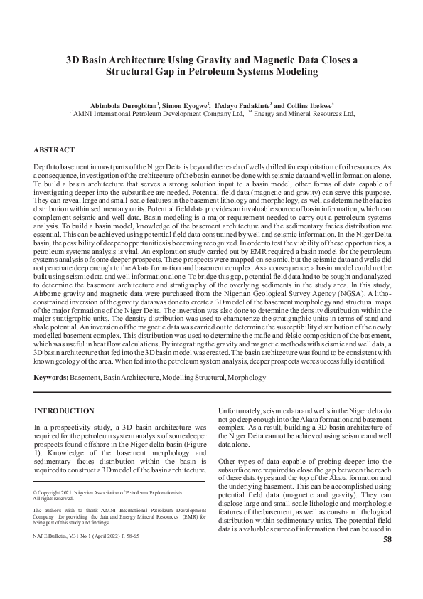 (PDF) 3D Basin Architecture Using Gravity and Magnetic Data Closes a ...