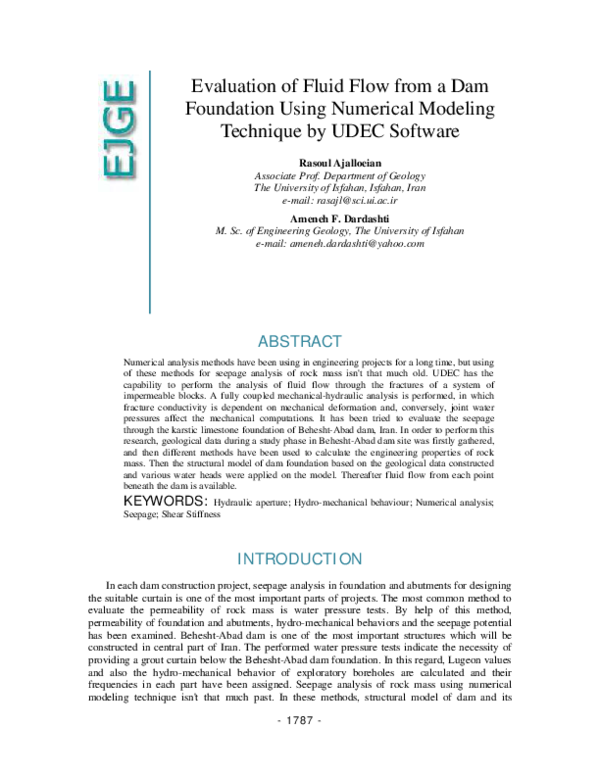 (PDF) Evaluation of Fluid Flow from a Dam Foundation Using Numerical ...