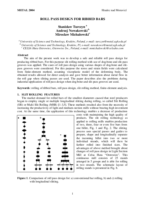 (PDF) ROLL PASS DESIGN FOR RIBBED BARS