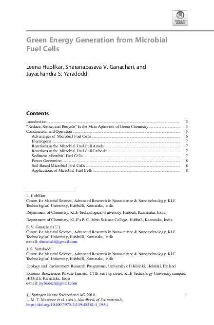 (PDF) Green Energy Generation from Microbial Fuel Cells