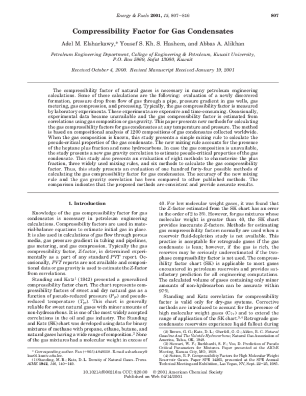 (PDF) Compressibility Factor for Gas Condensates