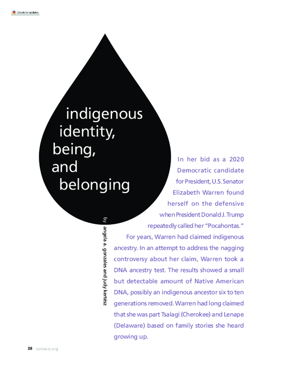 (PDF) Indigenous Identity, Being, and Belonging