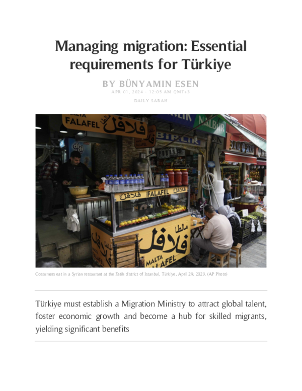 (PDF) Managing migration Essential requirements for Türkiye