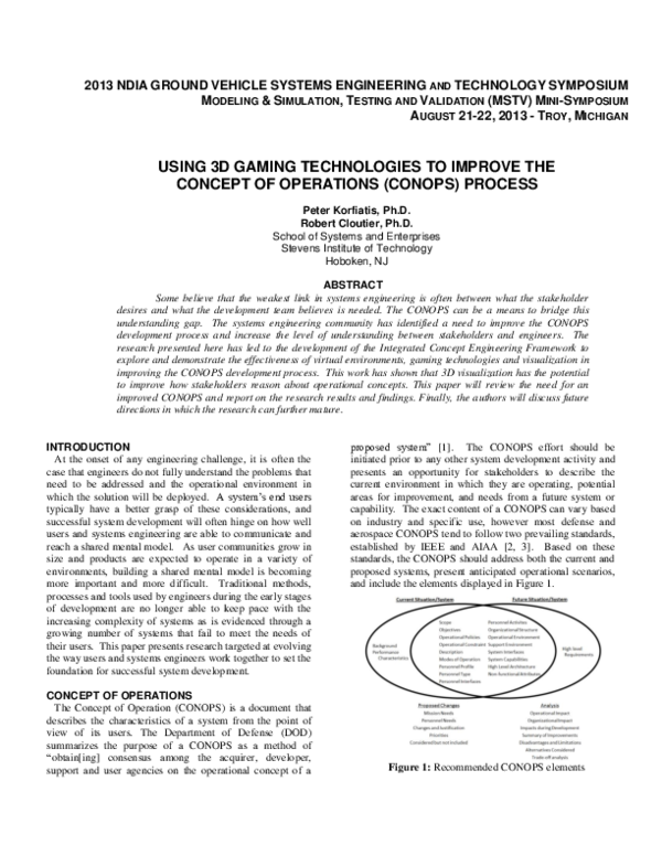 (PDF) Using 3D gaming technologies to improve the Concept of Operations ...
