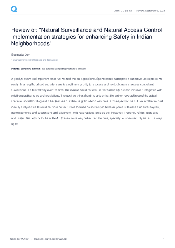 (PDF) Review of: "Natural Surveillance and Natural Access Control ...