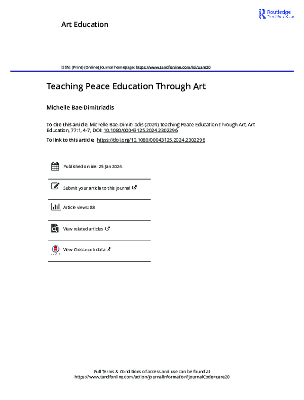 (PDF) Editorial Teaching Peace Education Through Art