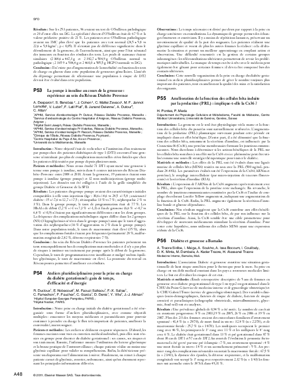(PDF) P56 - Diabète et grossesse a Bamako