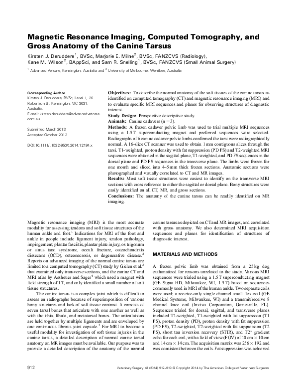 (PDF) Magnetic resonance imaging, computed tomography, and gross ...