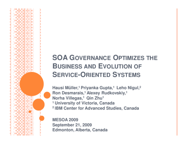 (PDF) Soa governance optimizes the business and evolution of service oriented systems