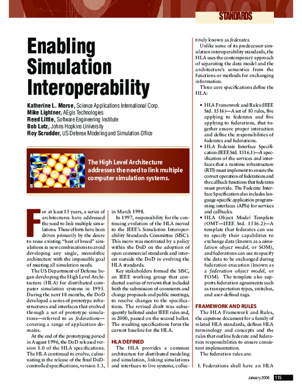 (PDF) Enabling simulation interoperability