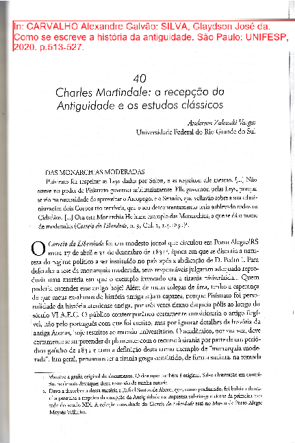 (PDF) Charles Martindale, a recepção da Antiguidade e os estudos clássicos