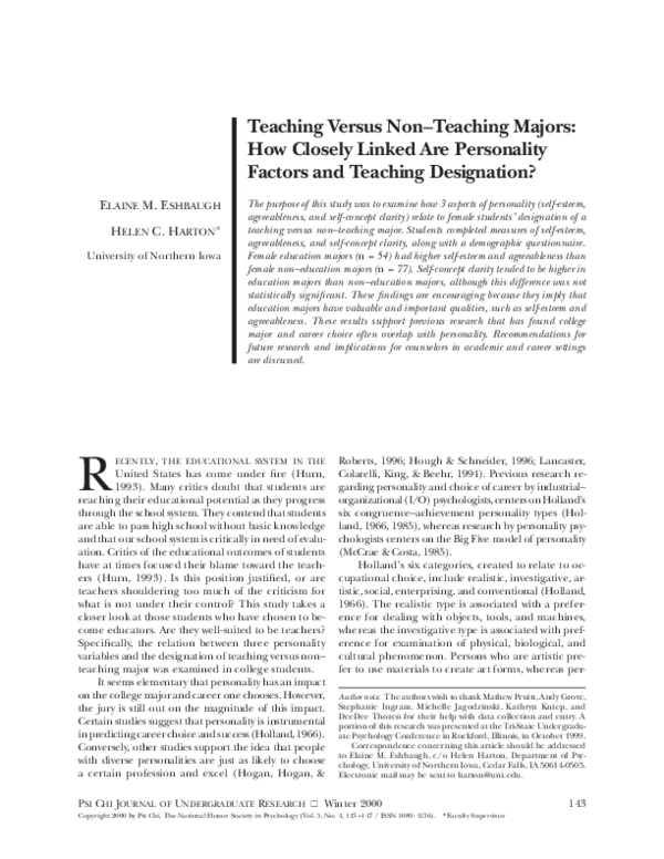 (PDF) Teaching Versus Non-Teaching Majors: How Closely Linked Are ...