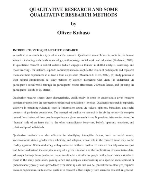 (PDF) QUALITATIVE RESEARCH