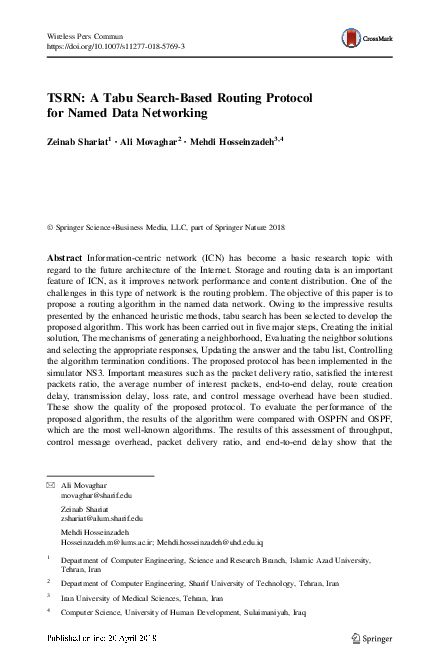 (PDF) TSRN: A Tabu Search-Based Routing Protocol for Named Data Networking | Ali Movaghar ...