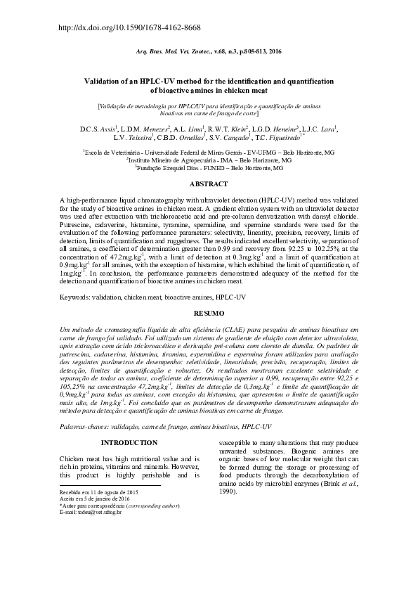 (PDF) Validation of an HPLC-UV method for the identification and quantification of bioactive ...