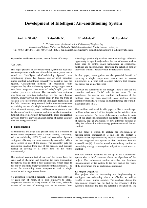 (PDF) Development of intelligent air-conditioning system
