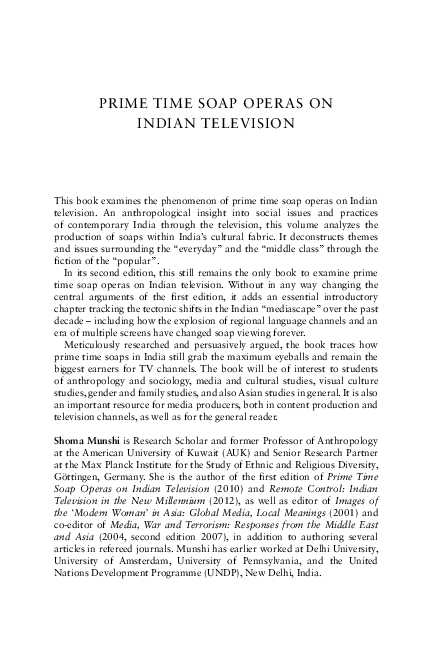 (PDF) Prime Time Soap Operas on Indian Television