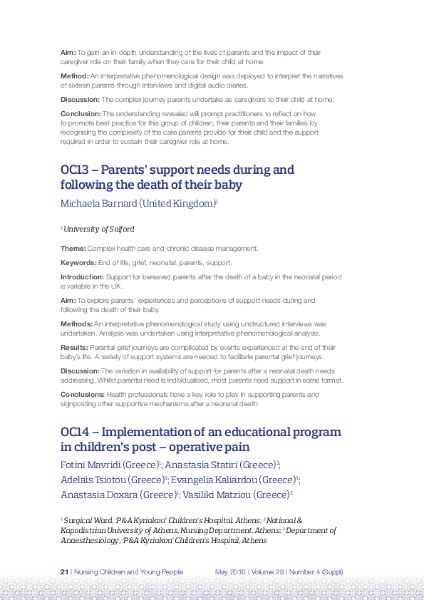 (PDF) OC14 – Implementation of an educational program in children’s ...