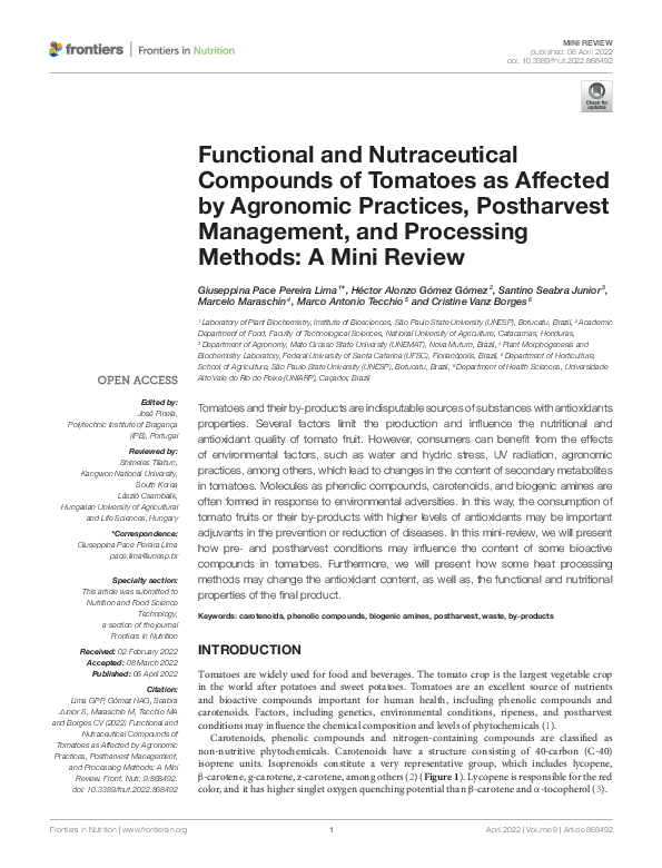 (PDF) Functional and Nutraceutical Compounds of Tomatoes as Affected by Agronomic Practices ...