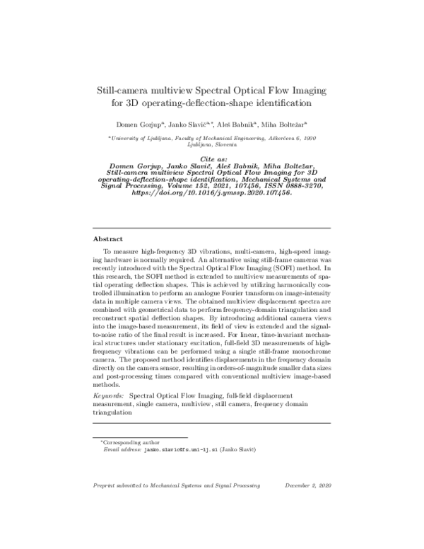 (PDF) Still-camera multiview Spectral Optical Flow Imaging for 3D ...