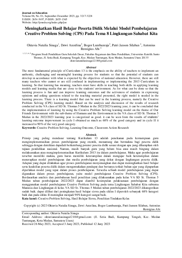 (PDF) Meningkatkan Hasil Belajar Peserta Didik Melalui Model Pembelajaran Creative Problem ...
