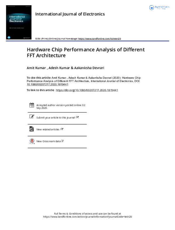 Pdf Hardware Chip Performance Analysis Of Different Fft Architecture