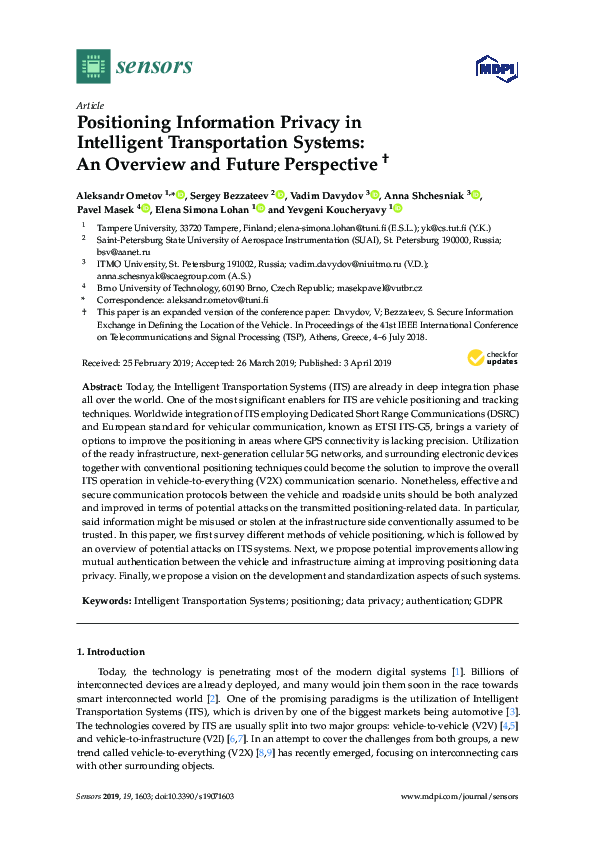 (PDF) Positioning Information Privacy in Intelligent Transportation ...
