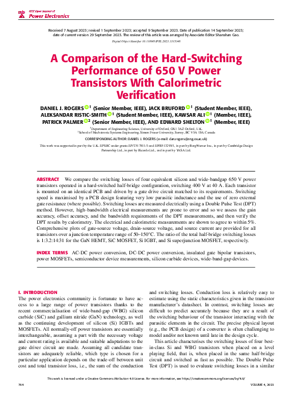 (PDF) A Comparison of the Hard-Switching Performance of 650 V Power ...