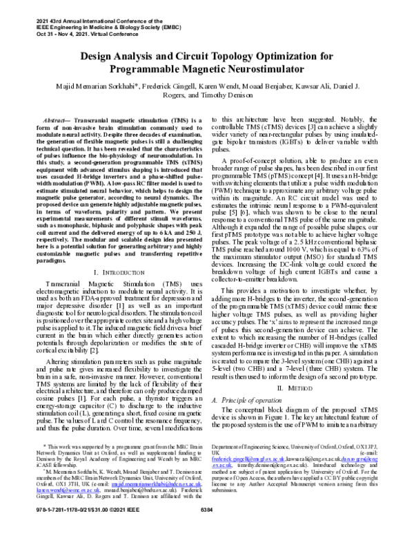 (PDF) Design Analysis and Circuit Topology Optimization for Programmable Magnetic Neurostimulator