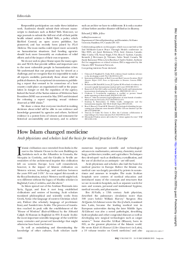 (PDF) How Islam changed medicine